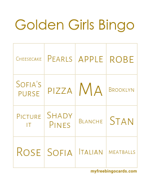 Golden Girls Bingo