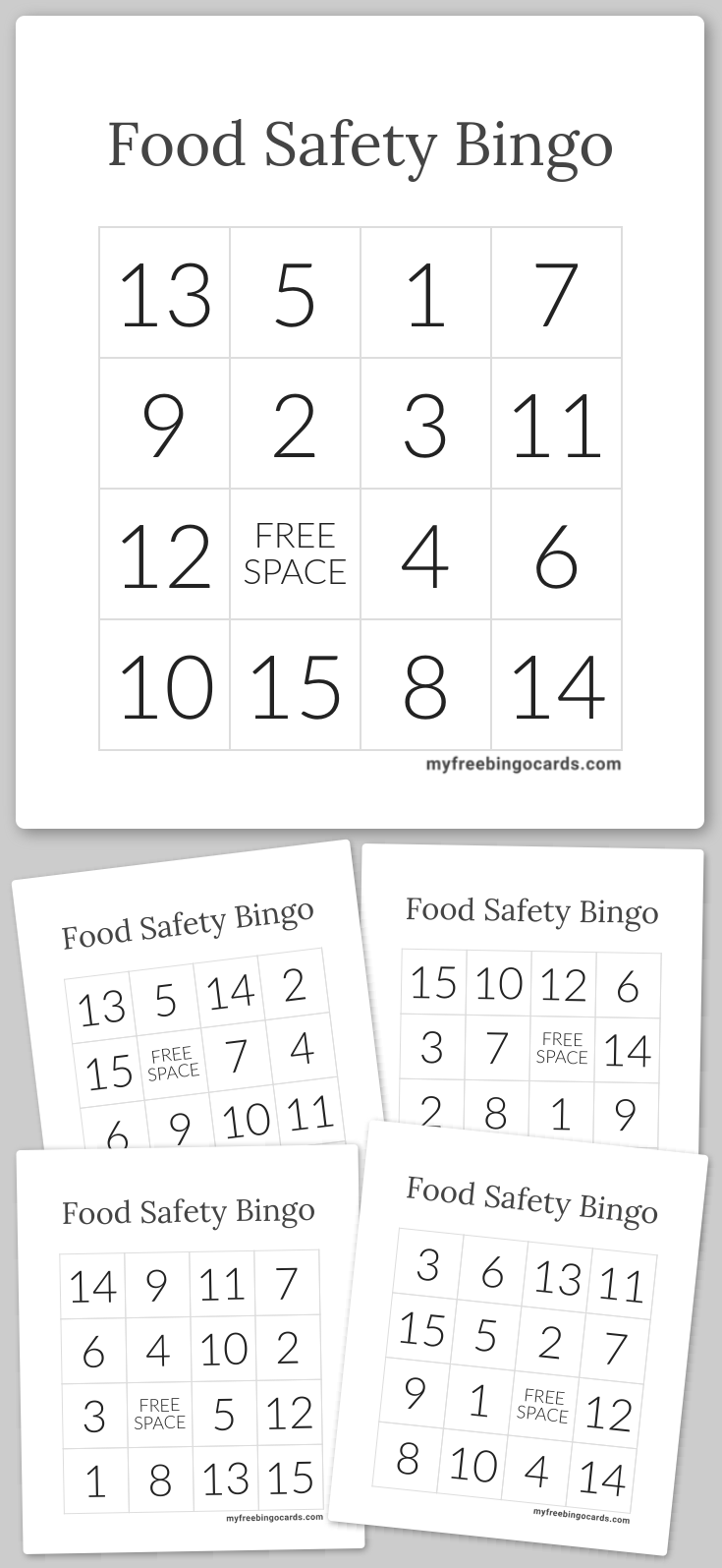 Virtual Food Safety Bingo