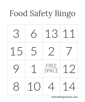 Food Safety Bingo