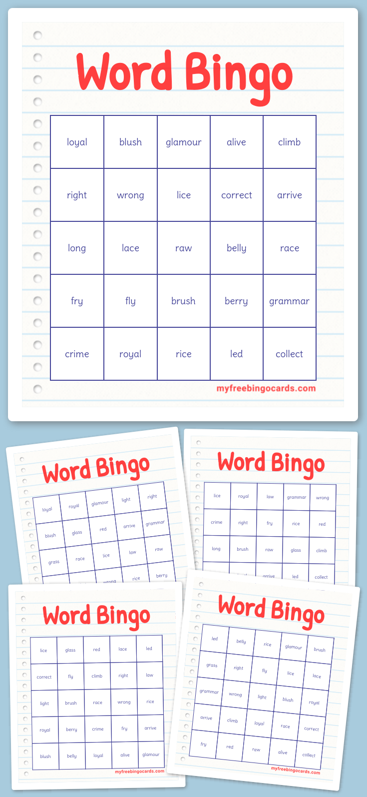 Virtual Word Bingo