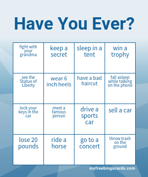 Have You Ever? Bingo