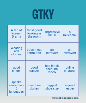 GTKY BINGO