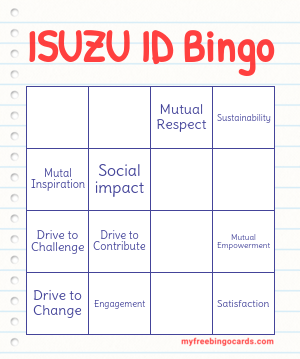 ISUZU ID Bingo