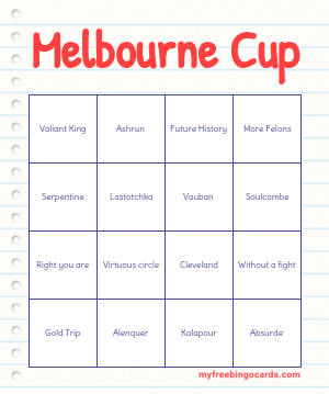 Melbourne Cup Bingo