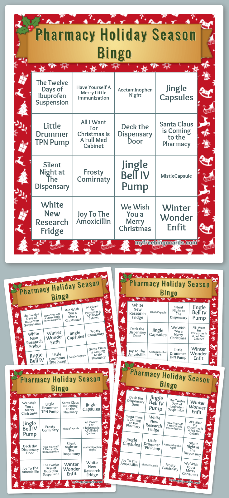 Virtual Pharmacy Holiday Season Bingo