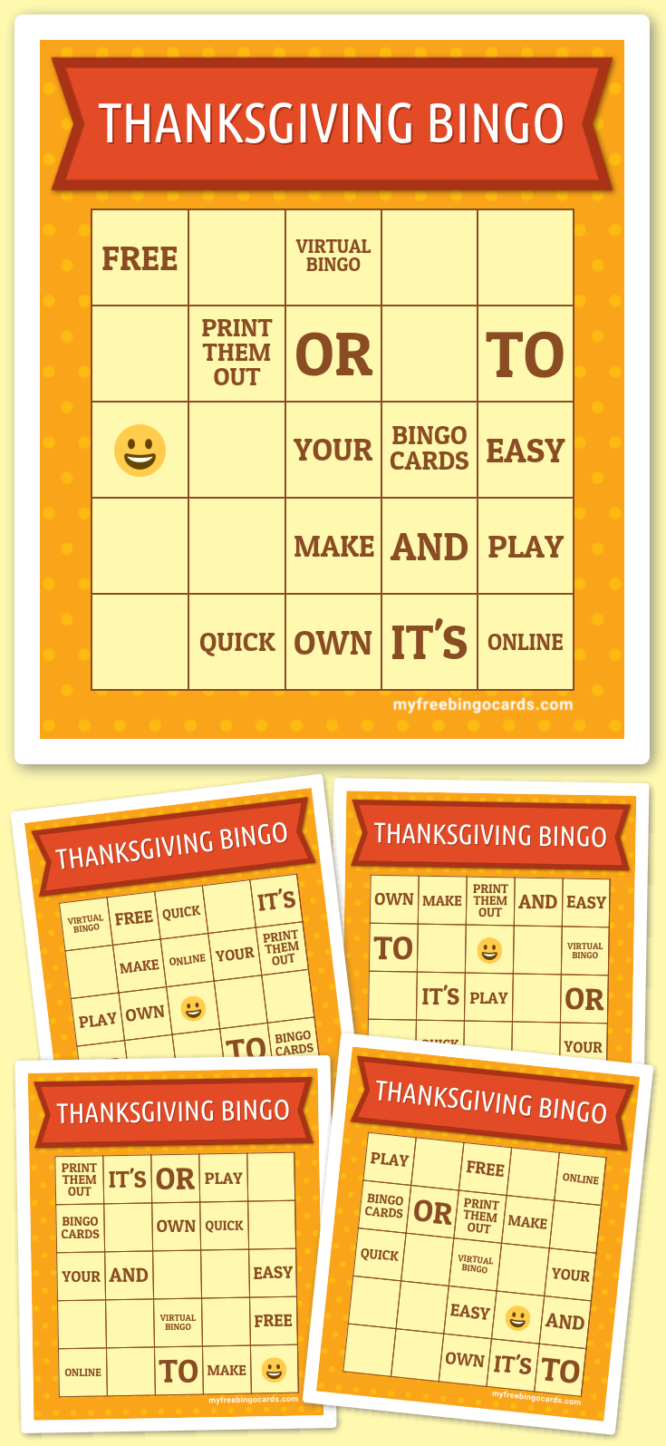 Virtual THANKSGIVING BINGO