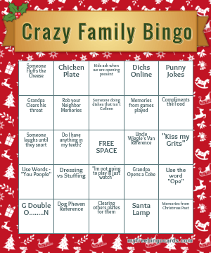 Crazy Family Bingo