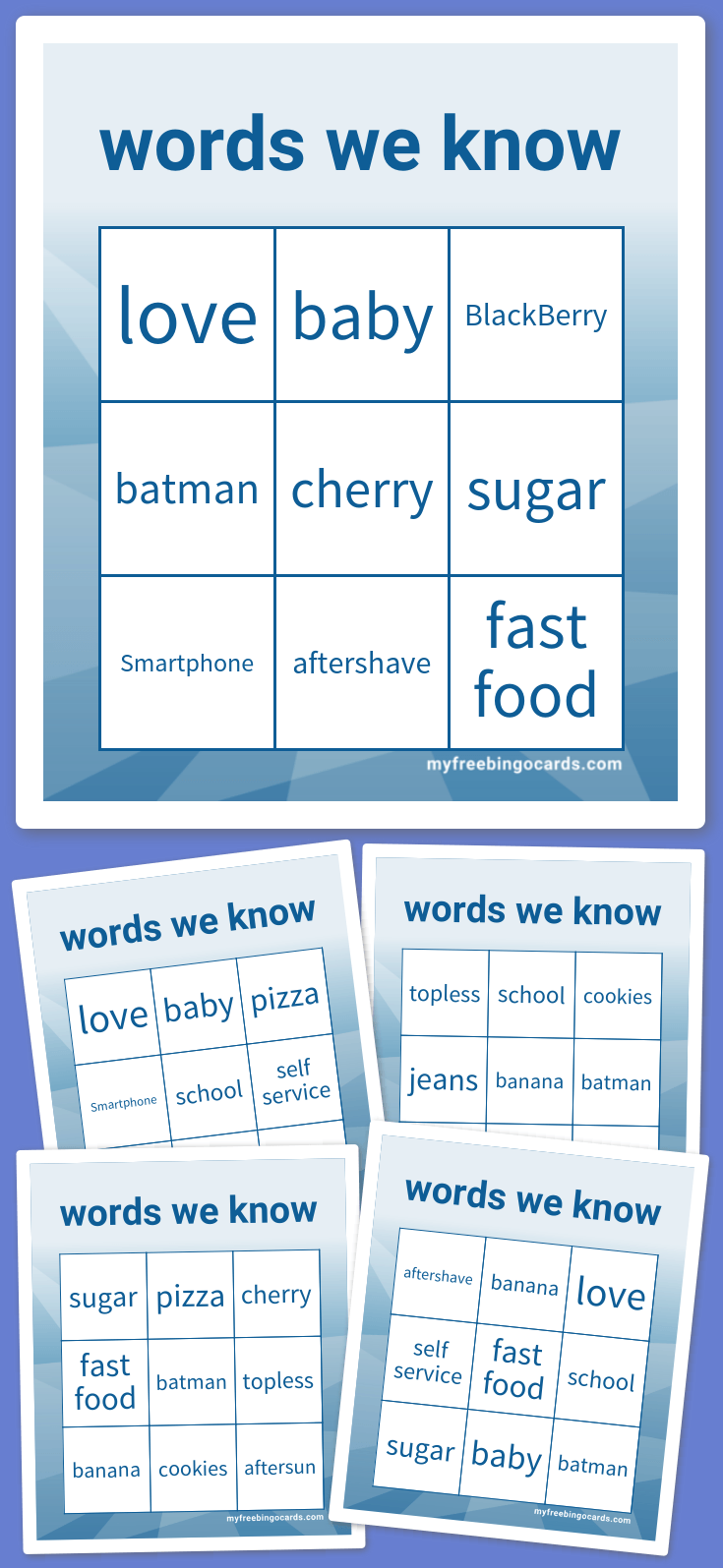Virtual words we know bingo
