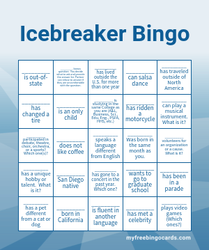 Icebreaker Bingo