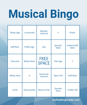 Print 100+ Musical Bingo Cards