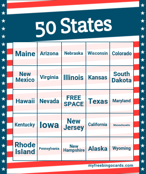 50 States Bingo