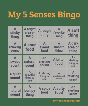 My 5 Senses Bingo