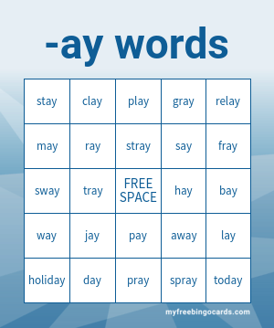 -ay words bingo