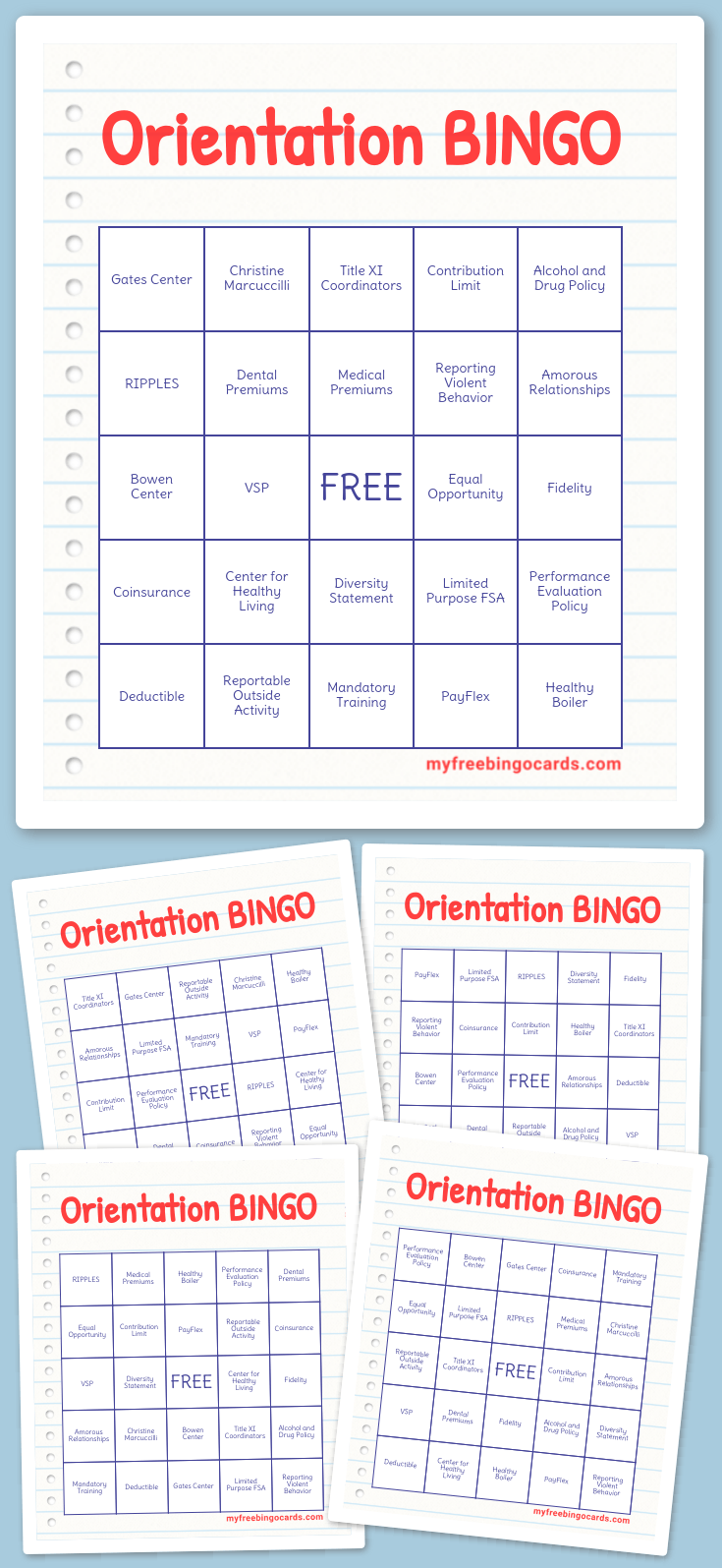 Virtual Orientation BINGO