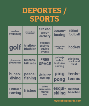 DEPORTES / SPORTS BINGO