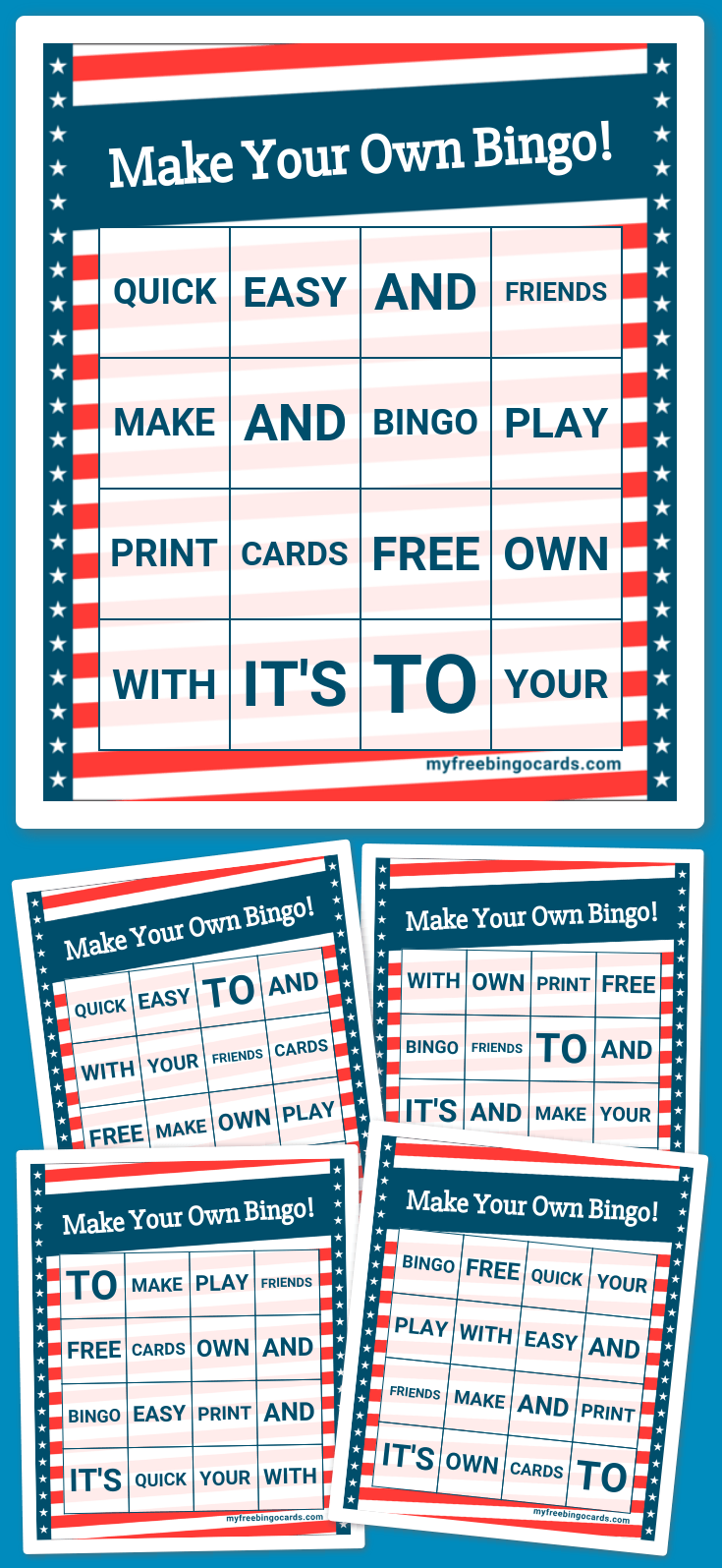 Virtual Make Your Own Bingo 