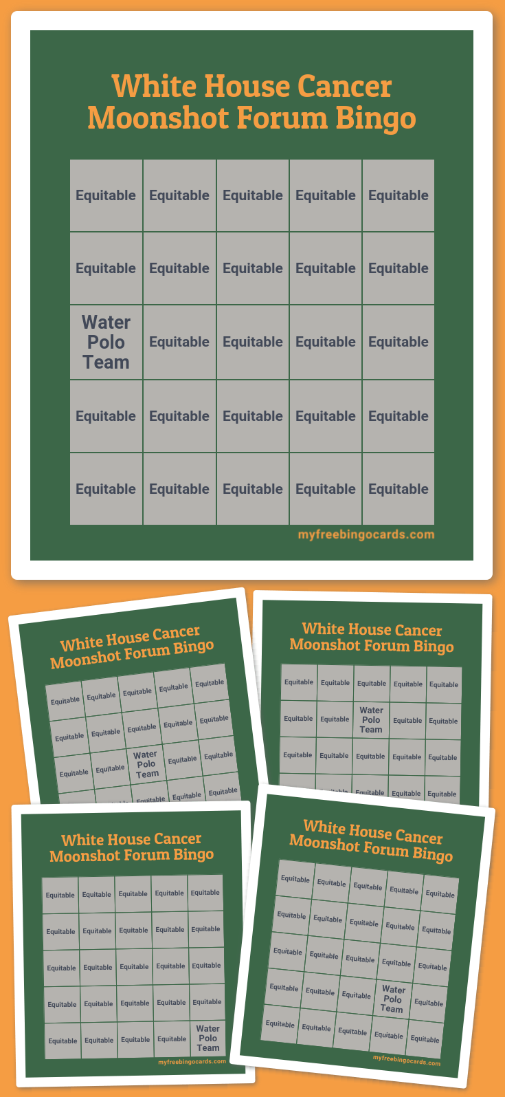 Virtual White House Cancer Moonshot Forum Bingo