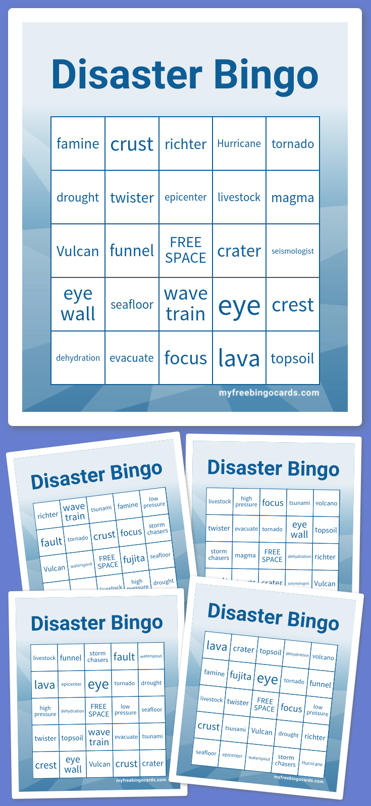 Virtual Disaster Bingo