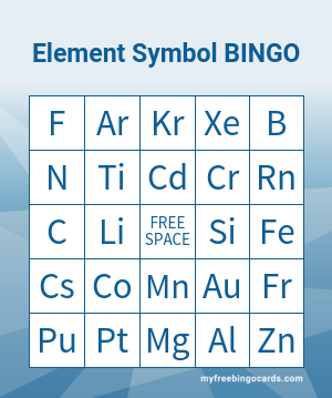 Element Symbol BINGO