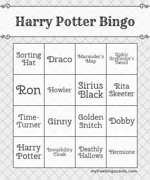 Harry Potter Bingo