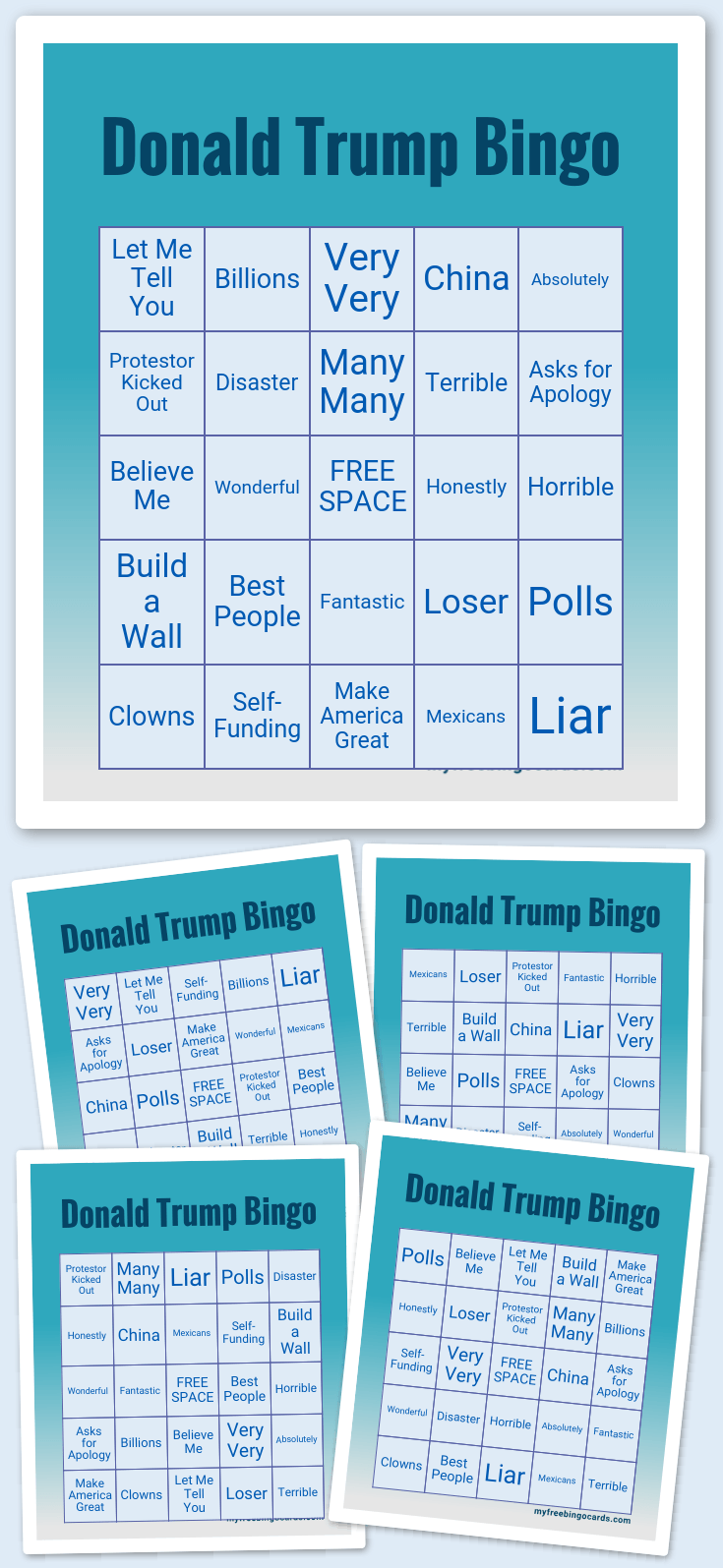 Virtual Donald Trump Bingo