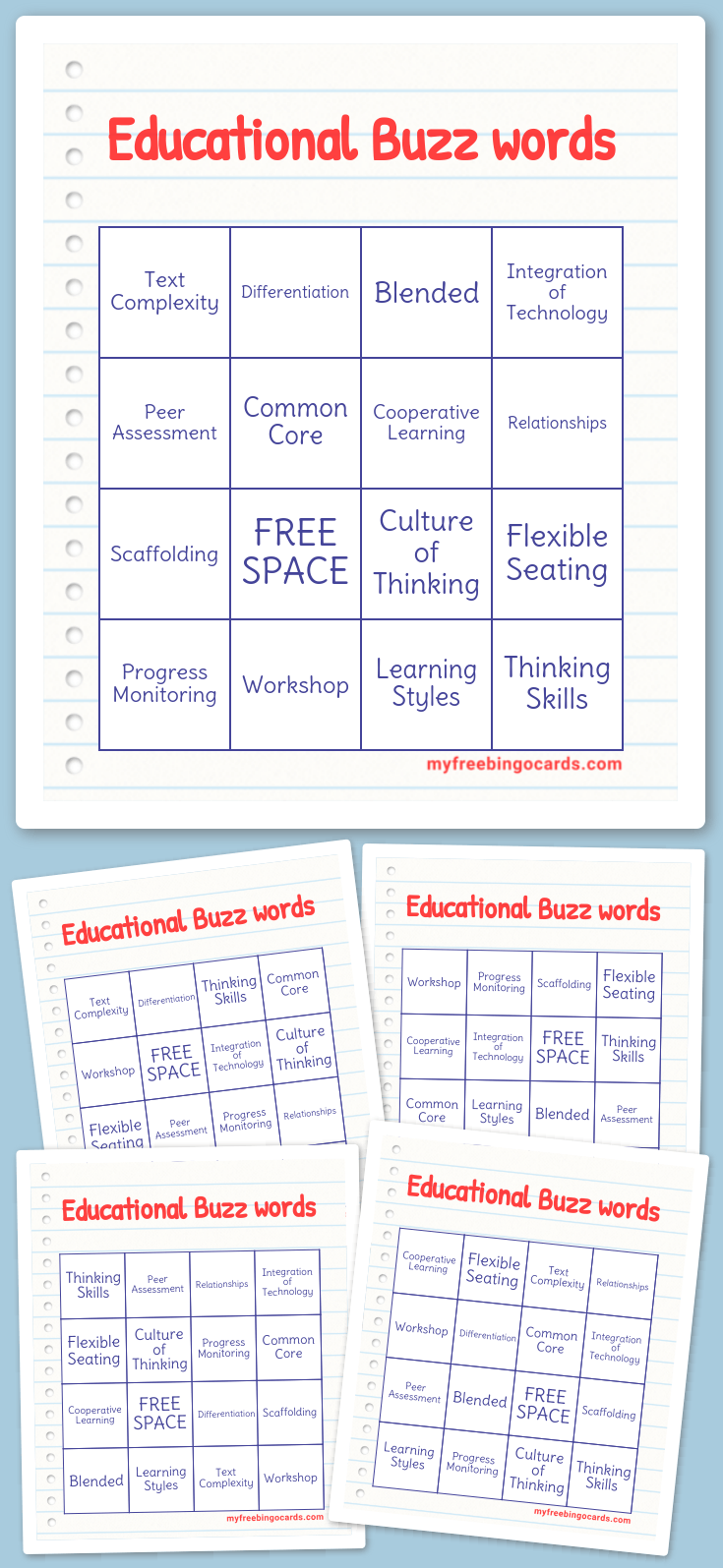 Virtual Educational Buzz words Bingo