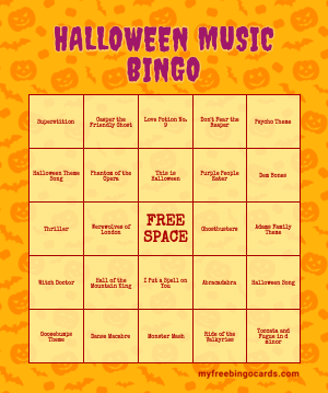 HALLOWEEN MUSIC BINGO