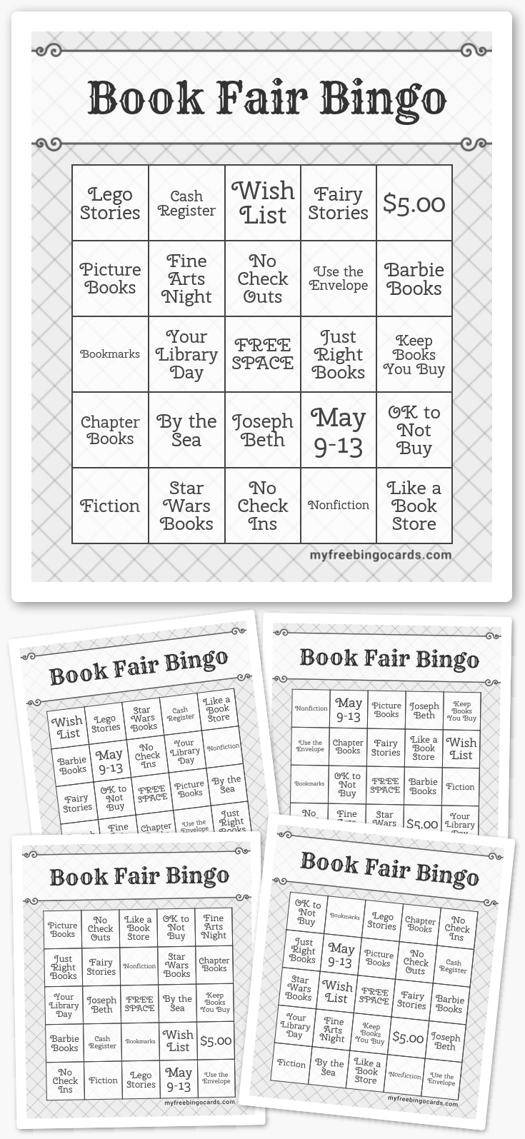 Virtual Book Fair Bingo
