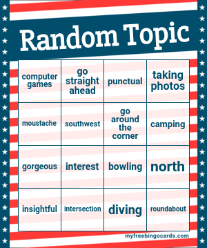 Random Topic Bingo