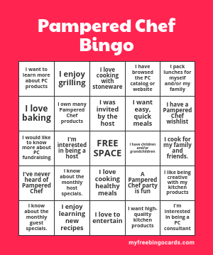 Pampered Chef Bingo