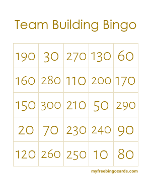 Team Building Bingo