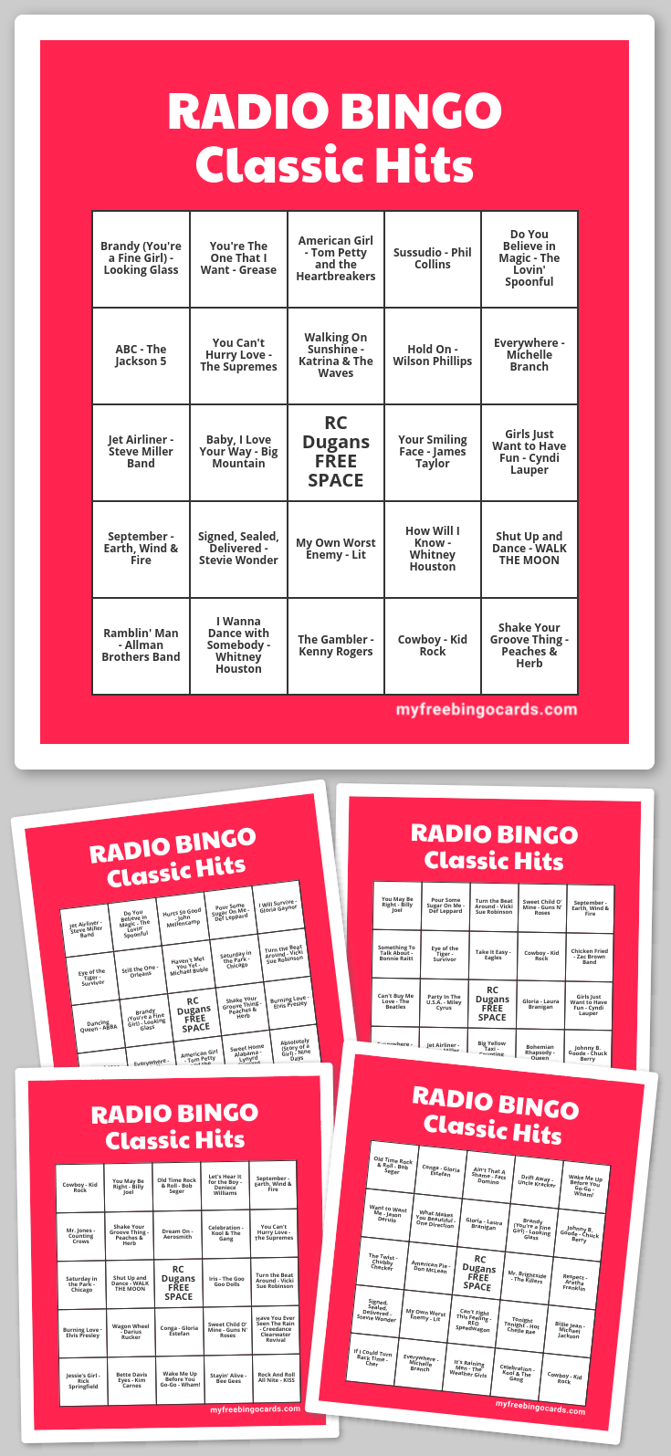 Virtual RADIO BINGO Classic Hits