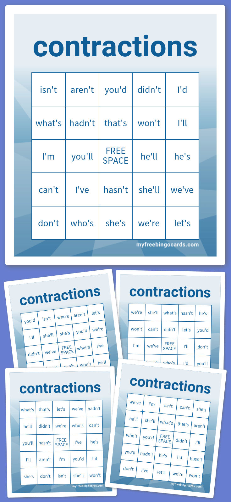 Virtual contractions bingo
