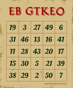 EB GTKEO BINGO