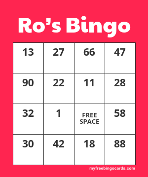 Ro’s Bingo