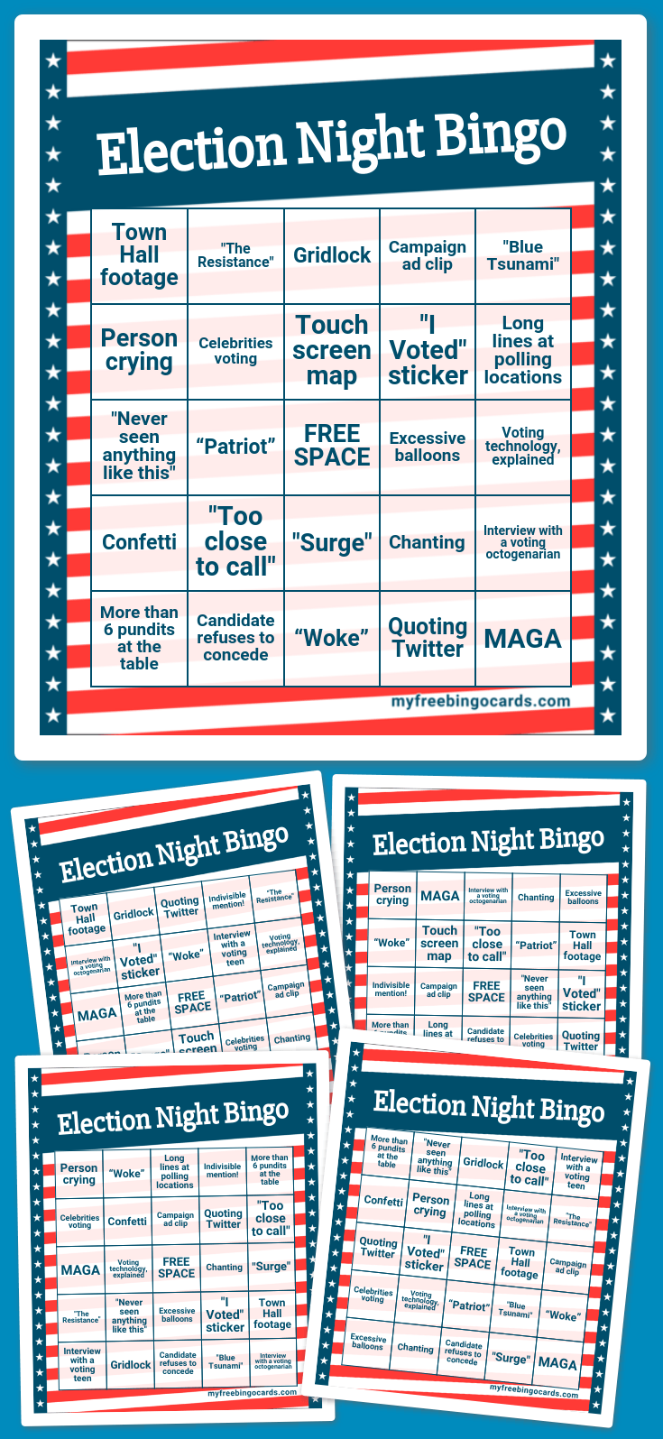 Virtual Election Night Bingo