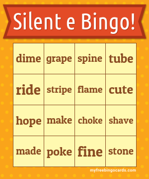 Silent e Bingo!