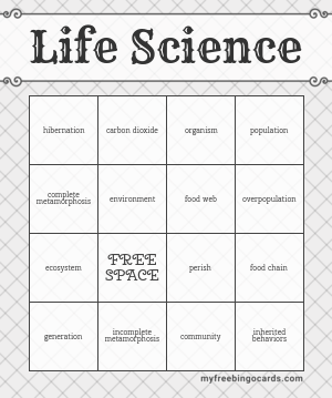 Life Science Bingo