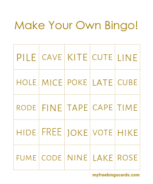 Make Your Own Bingo!