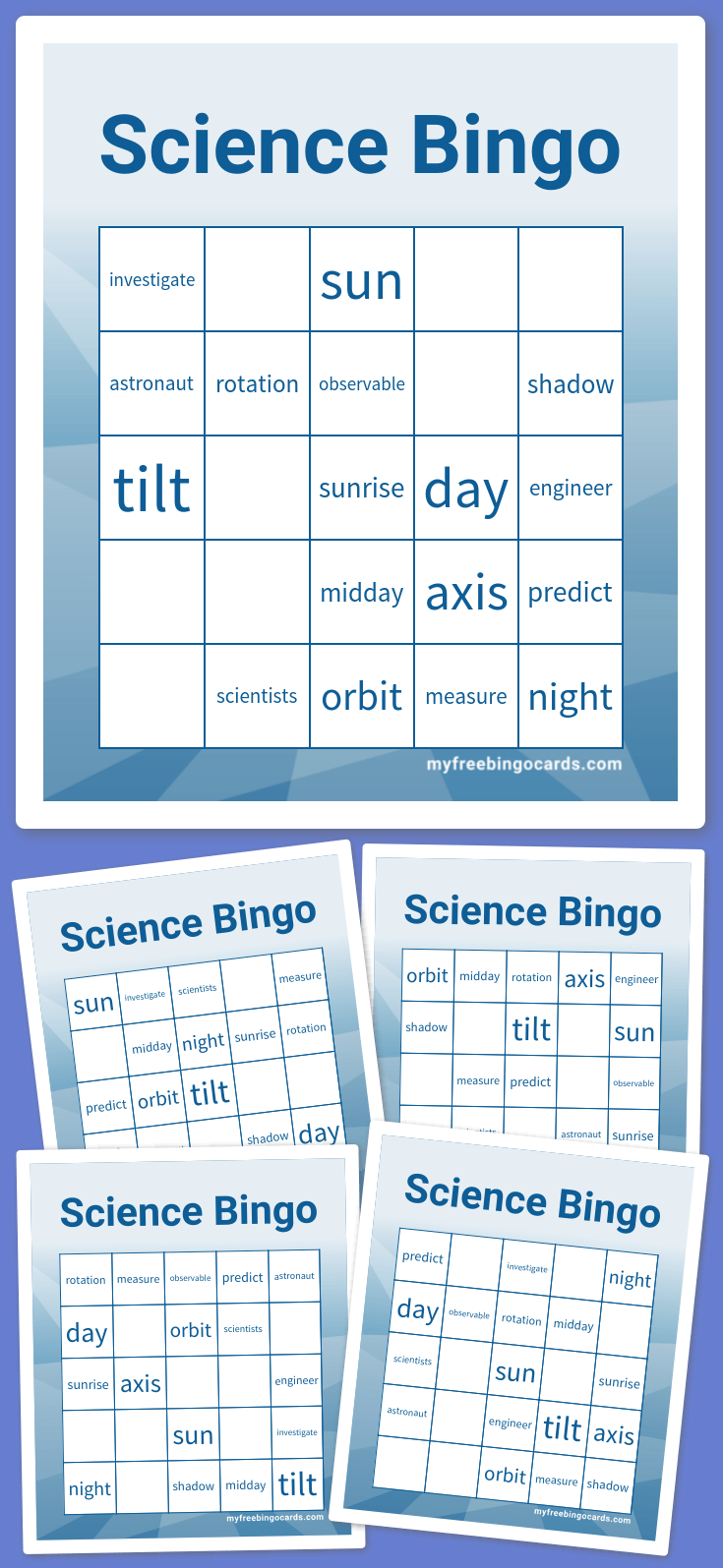 Virtual Science Bingo