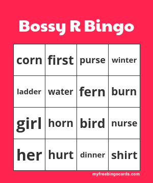 Bossy R Bingo