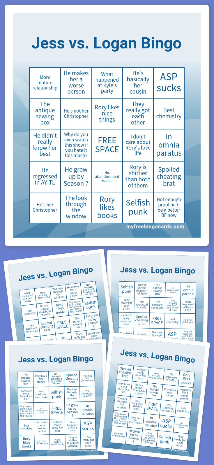 Virtual Jess vs. Logan Bingo