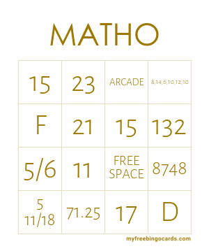 PRINT 100+ MATHO BINGO CARDS