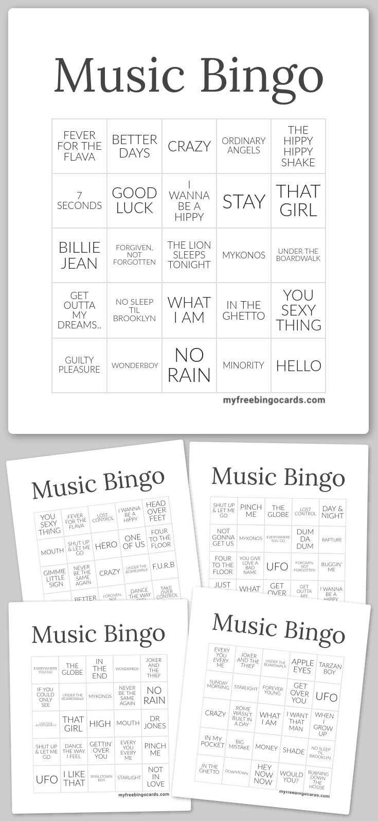 Virtual Music Bingo