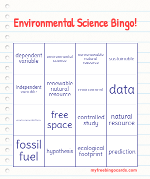 Environmental Science Bingo!