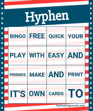 Hyphen Bingo
