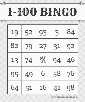 1-100 BINGO