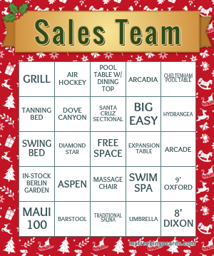 Sales Team Bingo