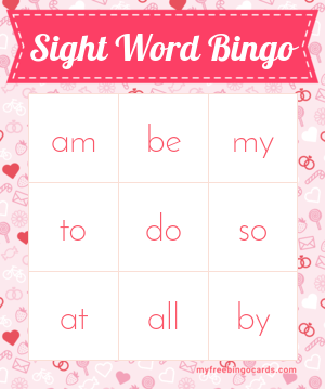 Sight Word Bingo