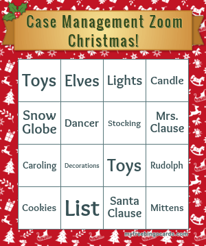 Case Management Zoom Christmas! Bingo